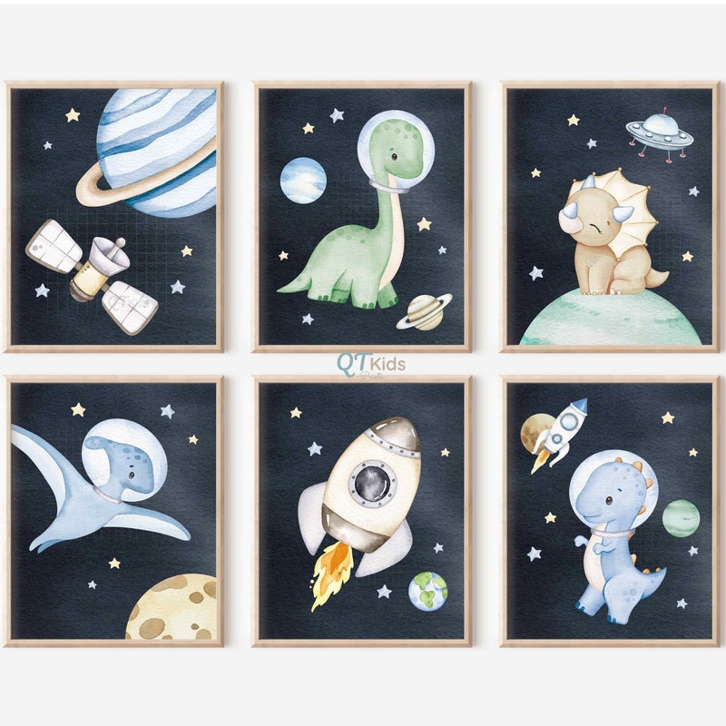 Dino Space Theme Nursery - Etsy UK