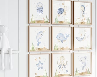 Under the Sea Nursery Prints Nautical Ocean Animal Posters - Etsy