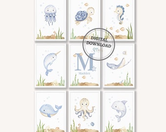 Under the Sea Nursery Prints Nautical Ocean Animal Posters - Etsy