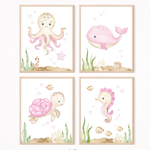 Under the Sea Nursery Prints Nautical Ocean Animal Posters - Etsy