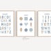 Alphabet Numbers Prints, Boy Playroom Wall Art, Watercolour ABC Shapes ...