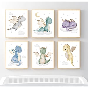Dragons Nursery Prints, Boy Room Printable Wall Art, Playroom Wall ...