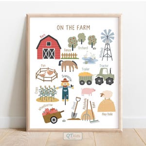 Farm Nursery Prints, Barn Yard Animals, Pre-school Learning Posters ...