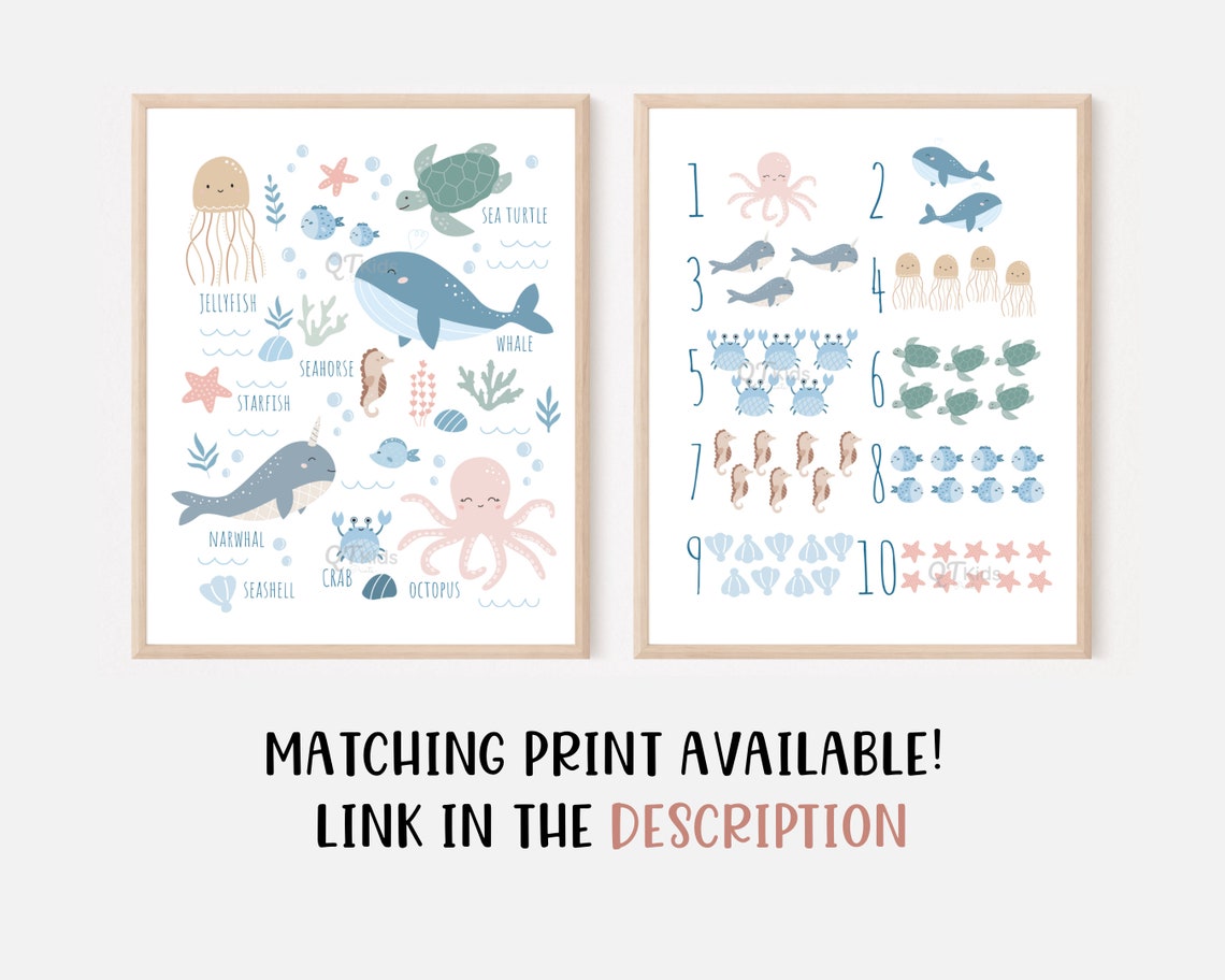 Sea Animals Print Under the Sea Nursery Decor Ocean Animals - Etsy