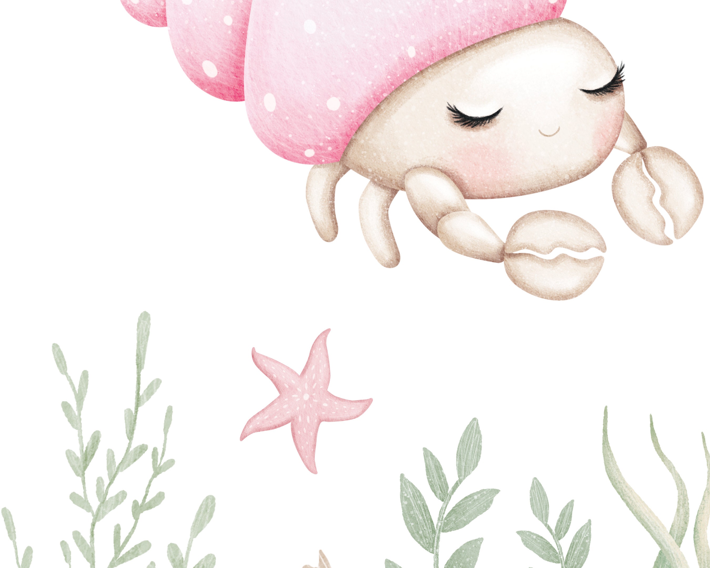 Sea Animal Wall Art, Under the Sea Nursery Decor, Girl Nursery Prints ...