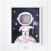 Personalized Space Prints, Custom Name Pink Astronaut Posters, Girl ...