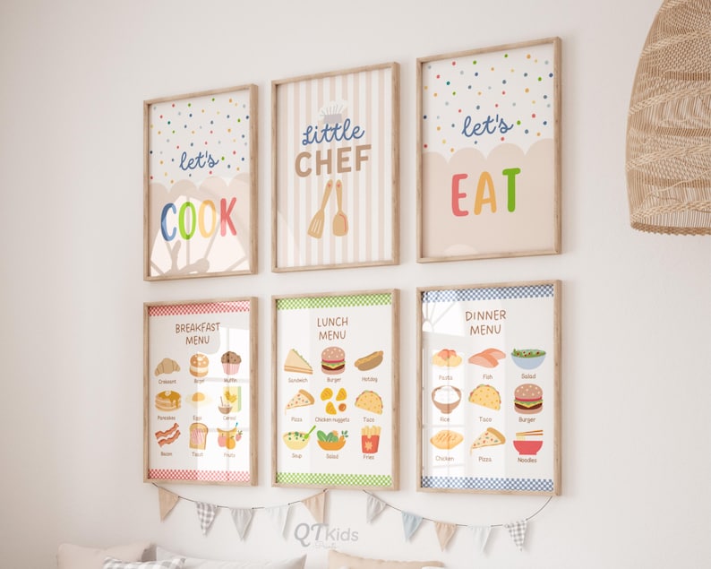Kids Playroom Wall Art, Kitchen Playroom Decor, Little Chef, Pretend ...