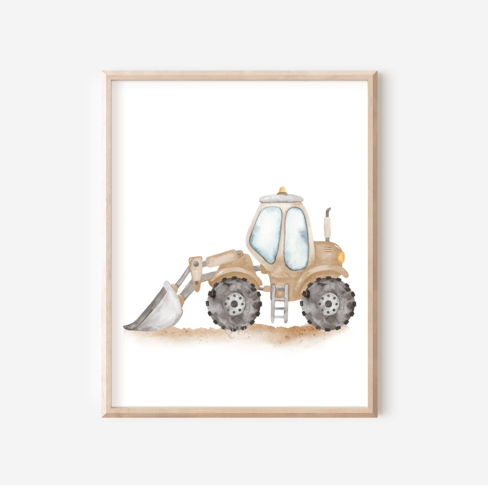 Watercolour Construction Trucks Prints, Construction Nursery Decor, Boy ...