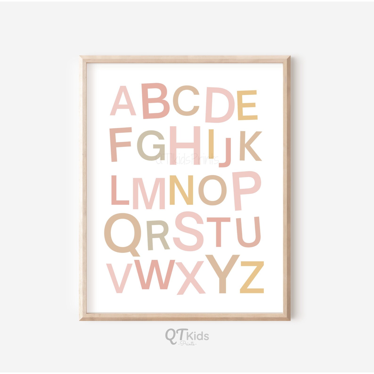 Alphabet Numbers Nursery Prints Set of 6 Girl Room Wall Art - Etsy