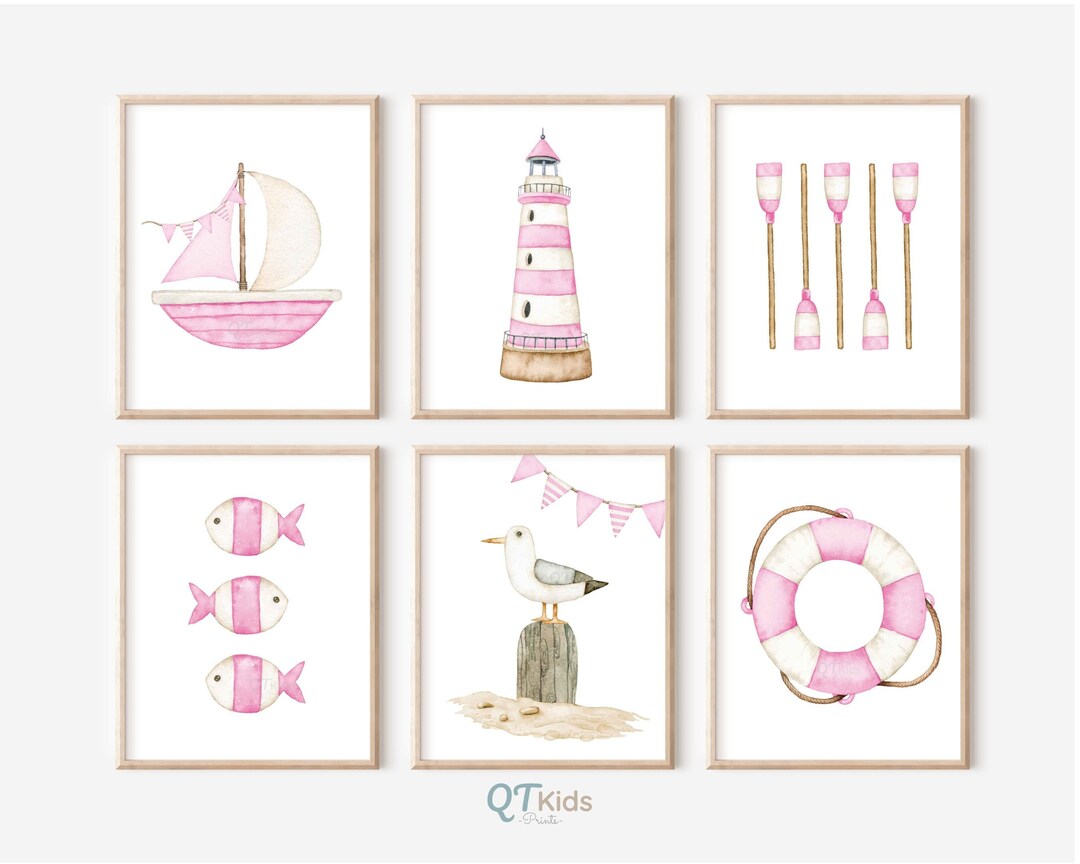 Nautical Nursery Prints, Nautical Wall Art, Watercolour Costal Prints ...