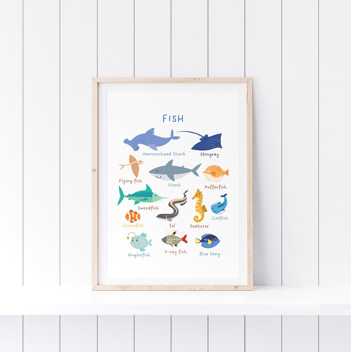 Fish Print Kids Educational Poster Classroom Poster Home - Etsy