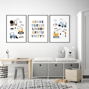 Construction ABC Posters, Boy Nursery Alphabet Prints, Construction ...