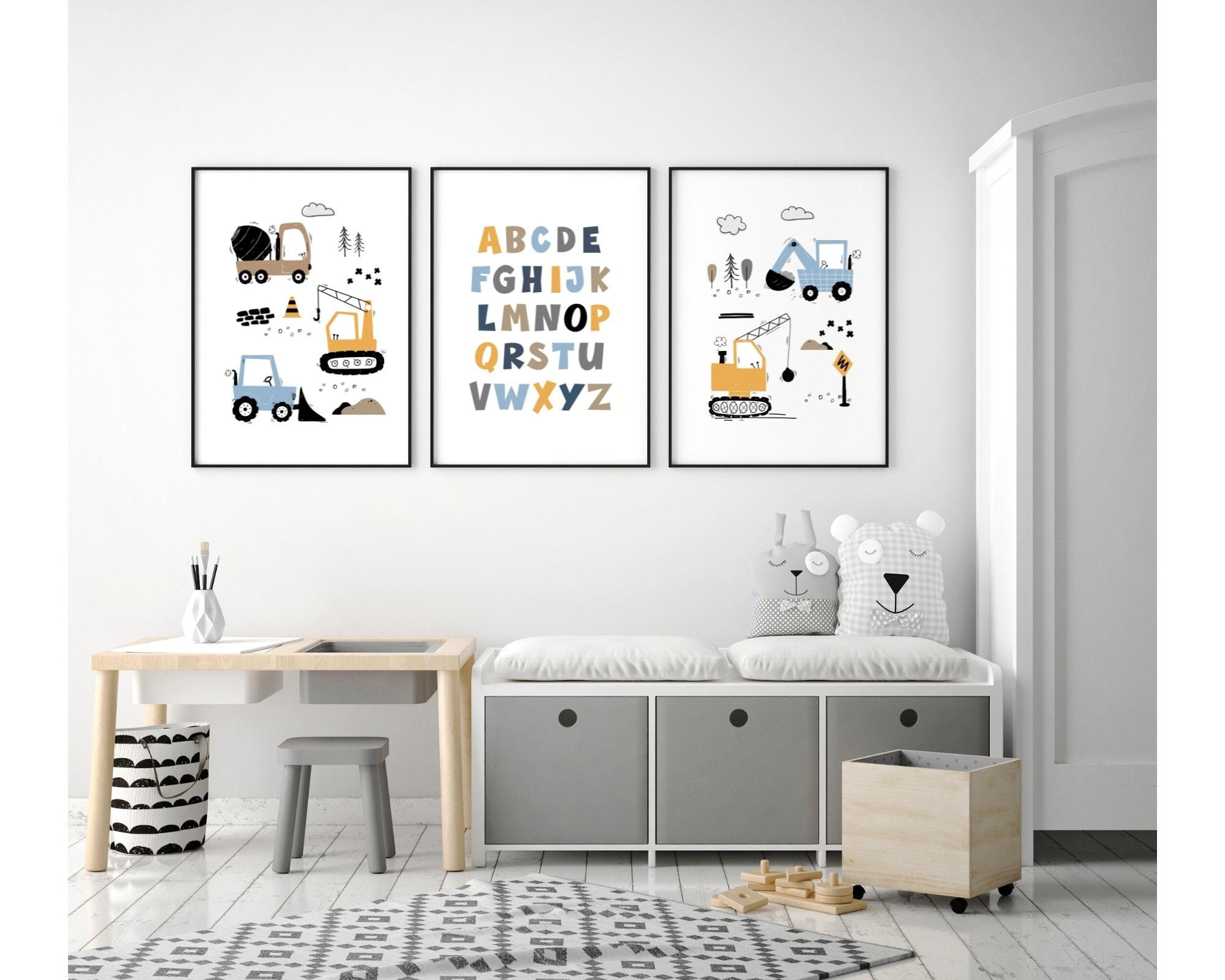 Construction ABC Posters Boy Nursery Alphabet Prints - Etsy