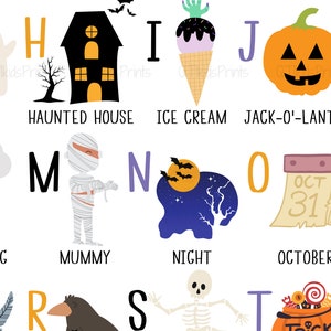 Halloween ABC Alphabet Print, Halloween Alphabet Poster, Montessori ...