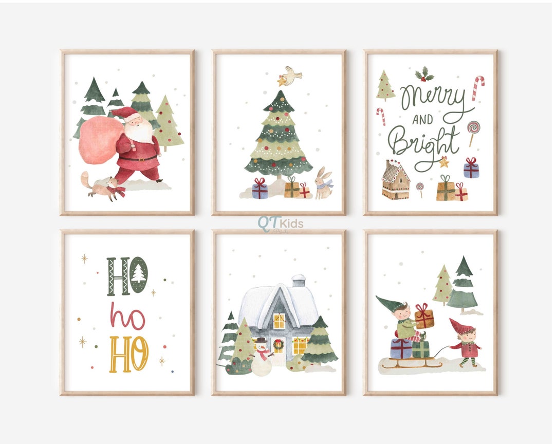 Christmas Prints, Kids Room Xmas Decor, Playroom Printable Wall Art ...
