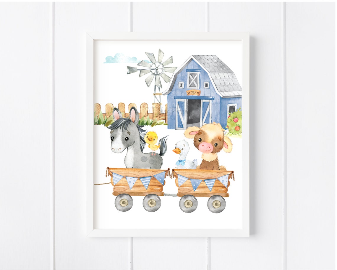 Farm Nursery Prints Farm Animal Art Prints Farm Boy Room - Etsy