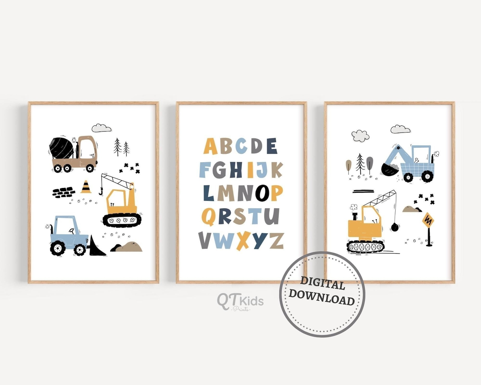 Construction ABC Posters Boy Nursery Alphabet Prints - Etsy