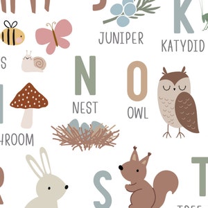 Woodland ABC Nursery Prints, Alphabet Poster, Kids Playroom Decor ...