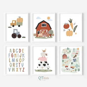 Farm Nursery Prints, Farm Animal Printable Wall Art, Kids Room Farm ...