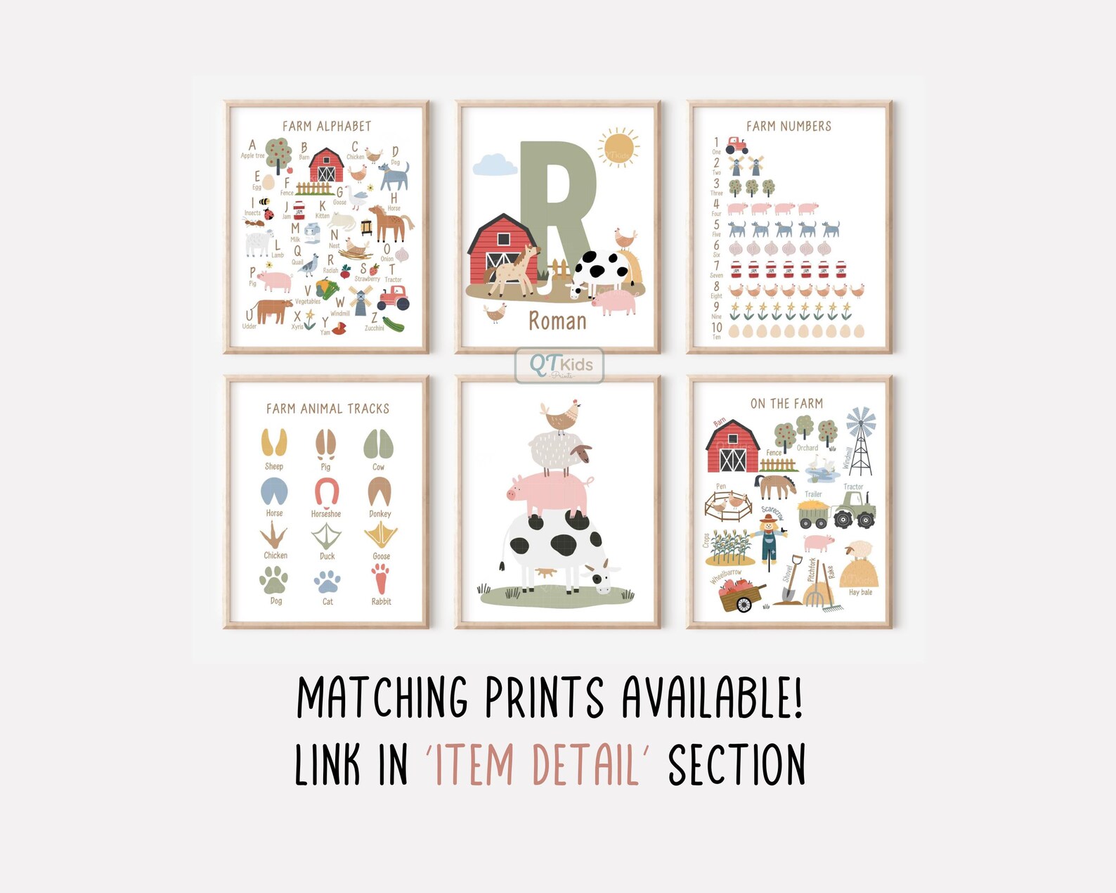 Farm Alphabet Numbers Prints, ABC Poster, Numbers 1-10, Pre-school ...