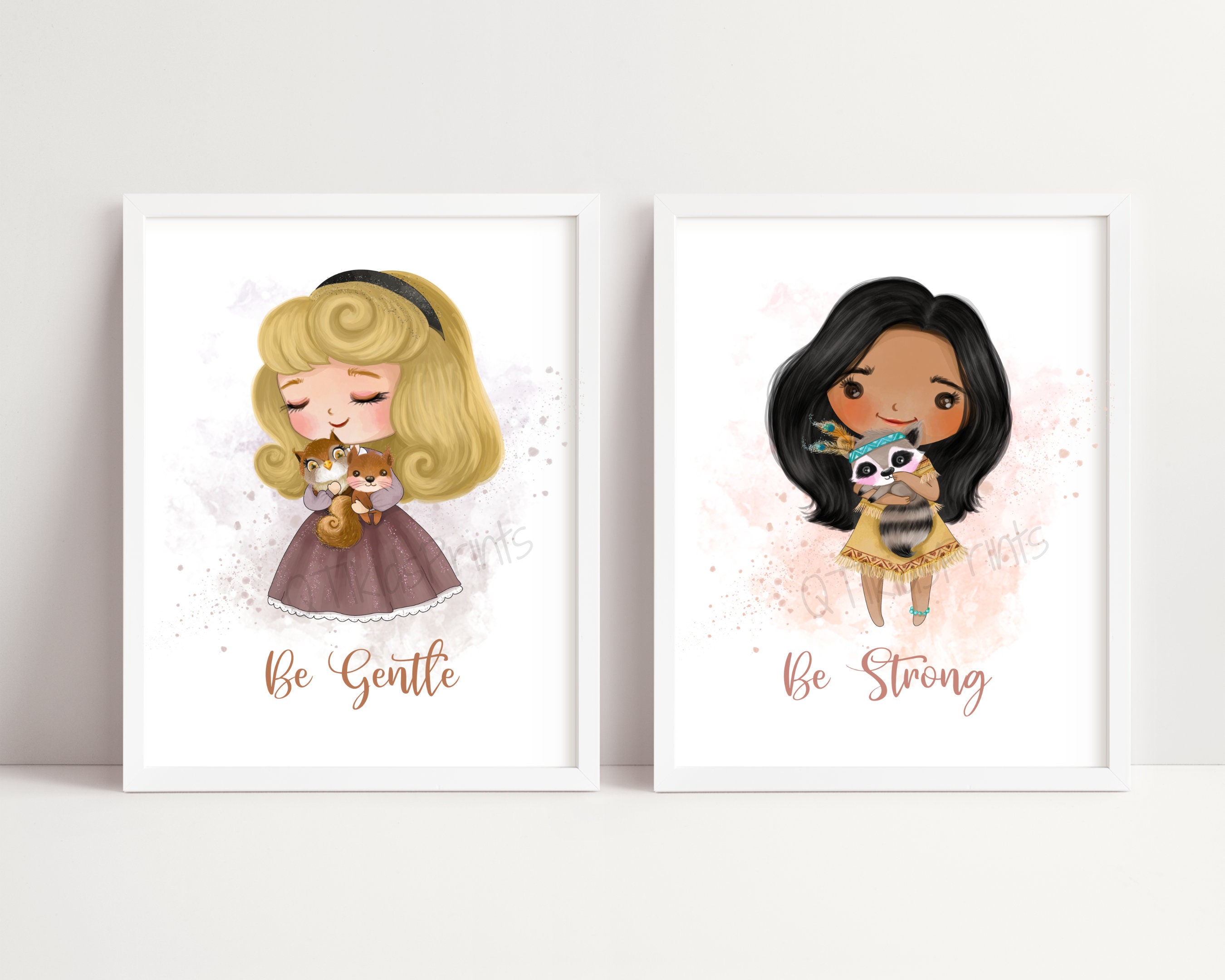 Princess Print Set Girl Nursery Prints Princess Themed - Etsy