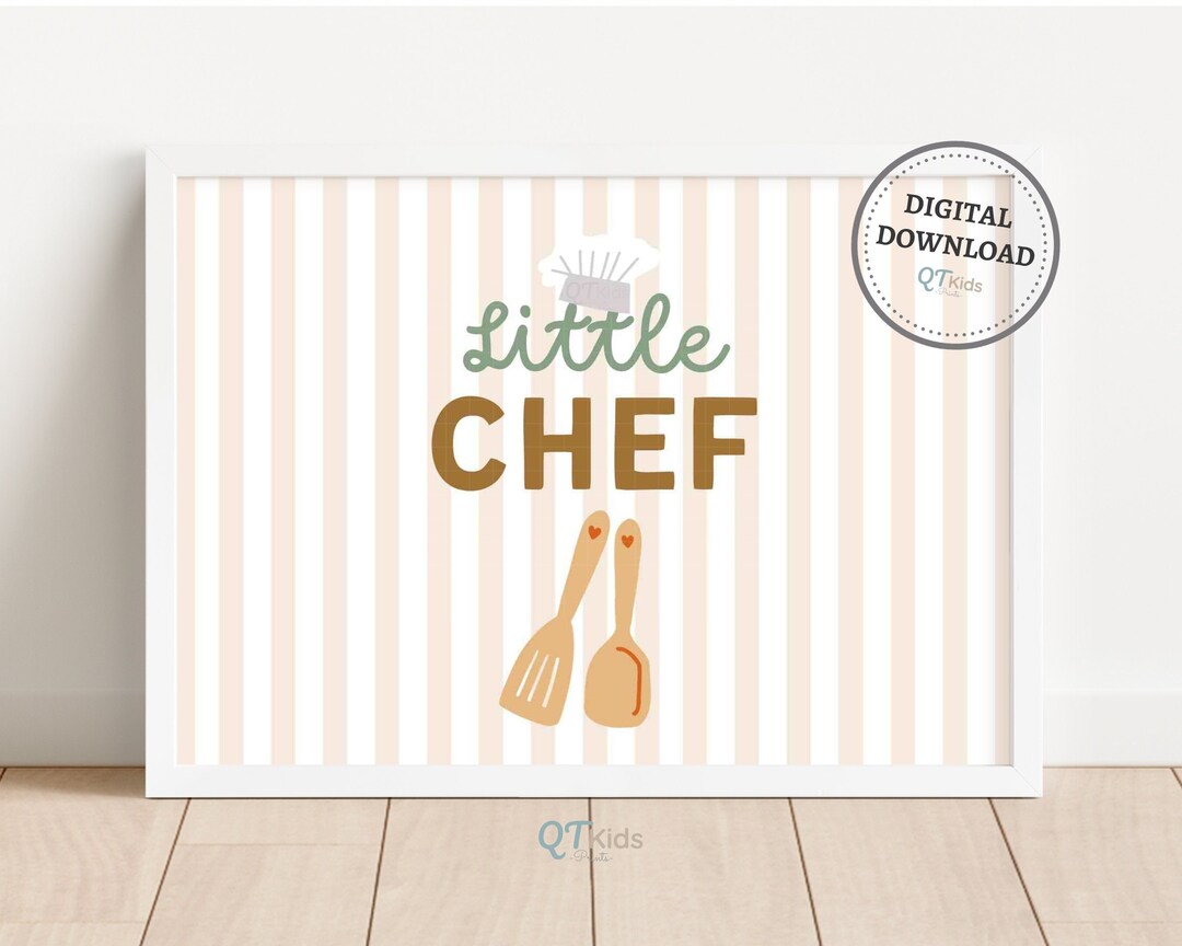 Pretend Kitchen Playroom Printable Wall Art, Little Chef, Pretend Play ...