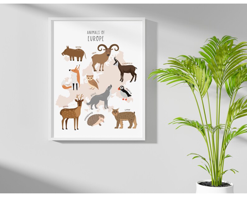 Animals of Europe Educational Printable Classroom Posters - Etsy