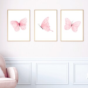 Butterfly Wall Art, Girl Nursery Printable Wall Art, Kids Room Wall Art ...