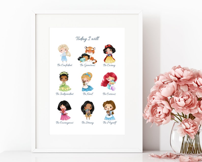 Kids Affirmation Wall Art, Princess Printable Wall Art, Girl Nursery ...