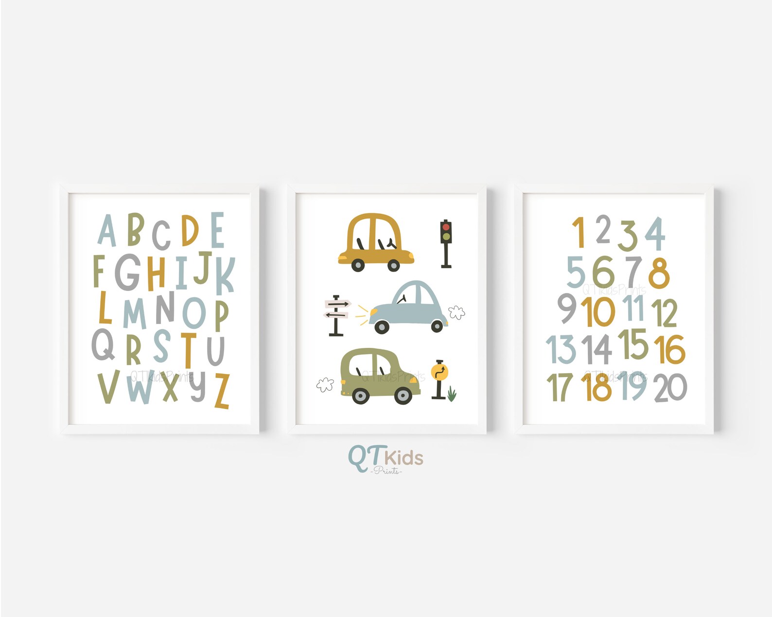 Transport Vehicles Nursery Prints, Alphabet Numbers, Toddler Boy Room ...