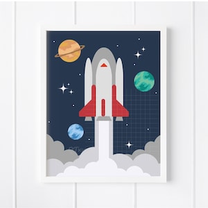 Space ABC Print, Solar System Rocket Planet Printable Wall Art, Space ...