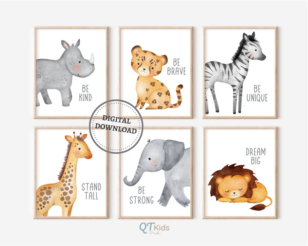 Safari Nursery Prints, Jungle Animals Printable Wall Art, Safari ...