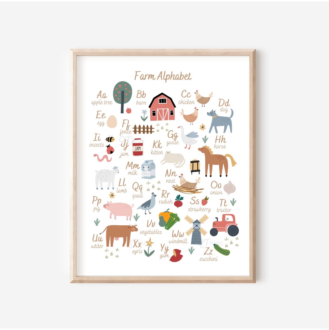 Farm Alphabet Numbers Prints ABC Poster Numbers 1-10 - Etsy