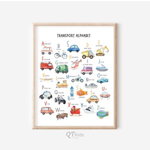 Transport Alphabet Numbers Prints Set of 2 Vehicles ABC - Etsy Canada
