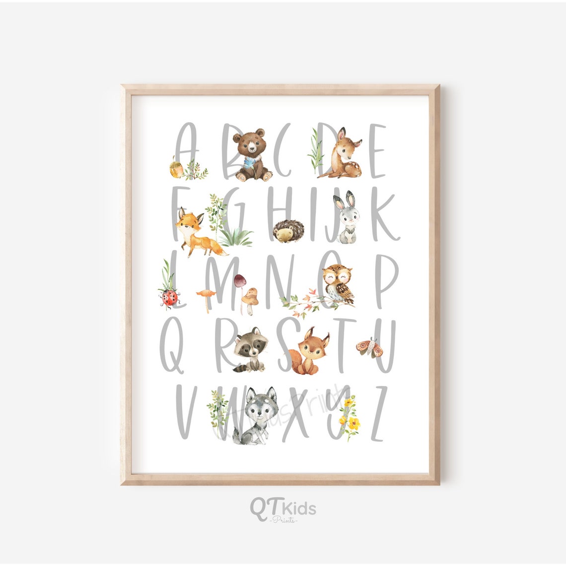 Woodland Alphabet Number Posters Woodland Nursery Prints - Etsy