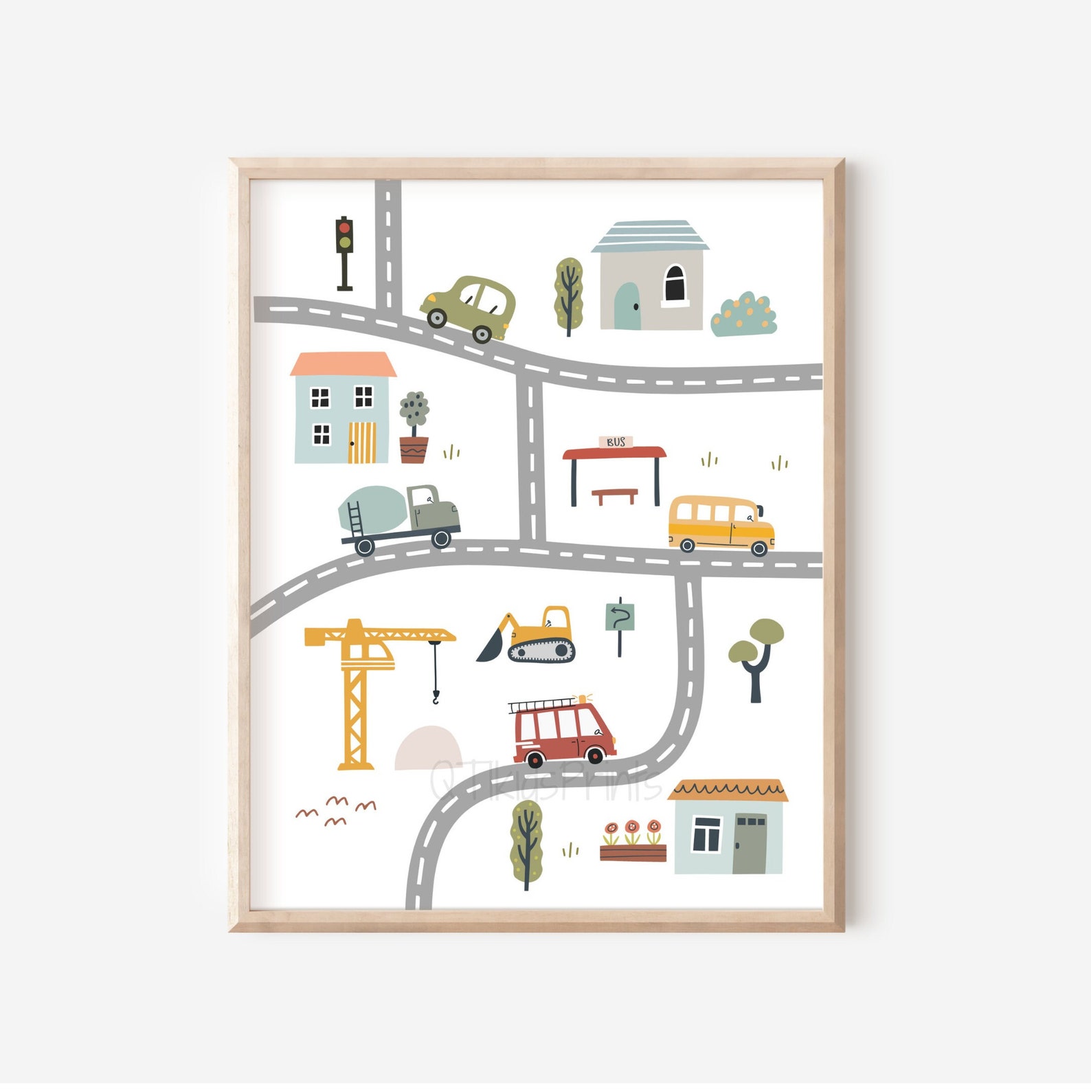 Transport Print Boy Room Printable Wall Art Trucks Cars - Etsy