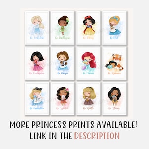 Princess Print Set, Girl Nursery Prints, Princess Themed Nursery ...