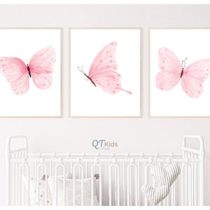 Butterfly Wall Art, Girl Nursery Printable Wall Art, Kids Room Wall Art ...