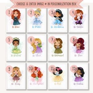 Princess Print Set, Girl Nursery Prints, Princess Themed Nursery ...