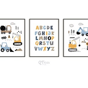 Construction ABC Posters, Boy Nursery Alphabet Prints, Construction ...