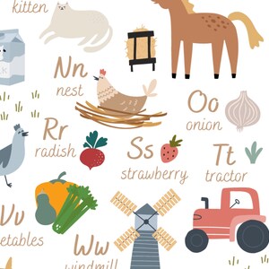 Farm Alphabet Numbers Prints ABC Poster Numbers 1-10 - Etsy