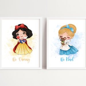 Princess Print Set, Girl Nursery Prints, Princess Themed Nursery ...