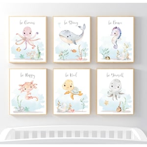 Sea Animal Nursery Prints, Ocean Animal Printable Wall Art, Ocean ...