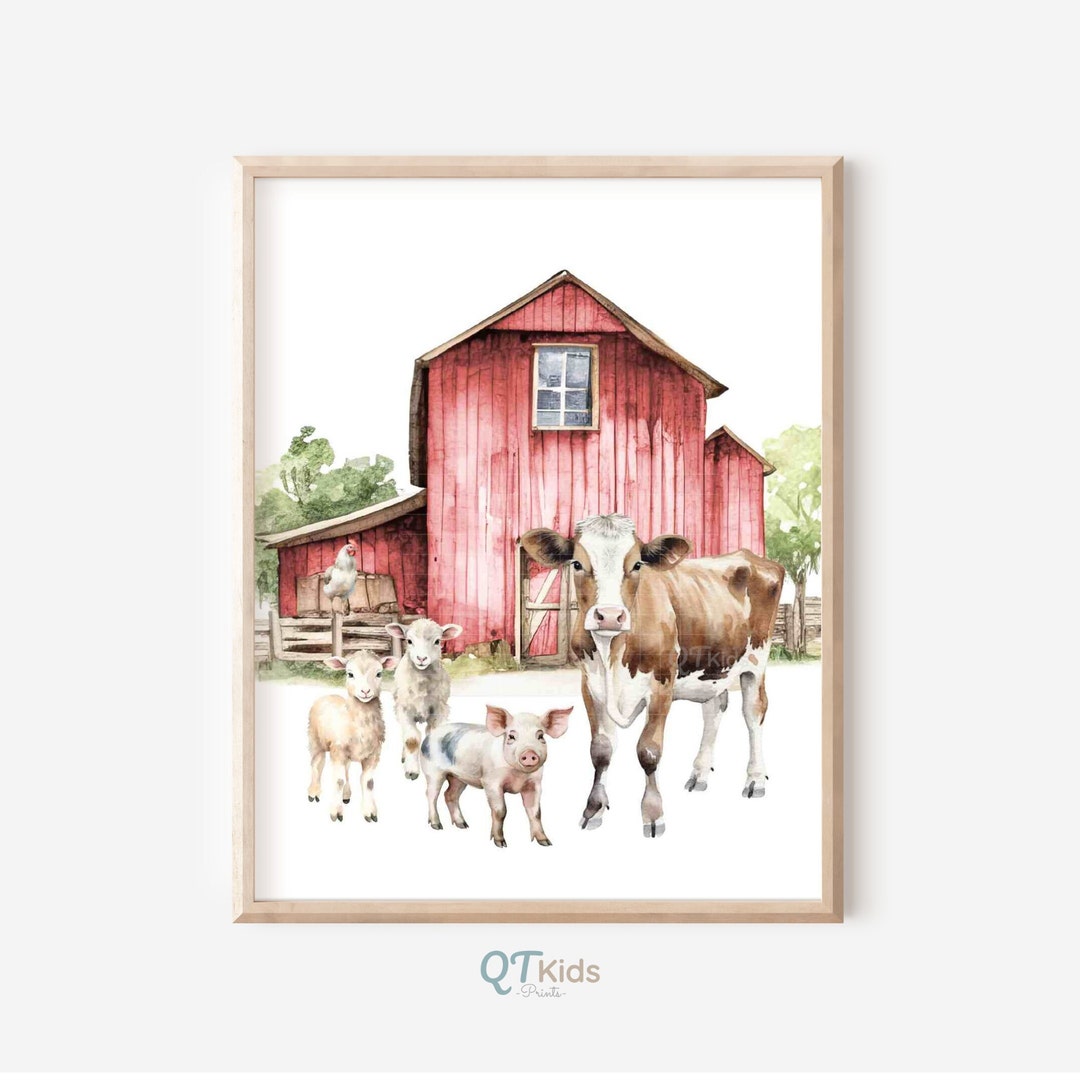 Farm Print, Nursery Printable Wall Art, Farm Playroom Decor, Barn Yard ...