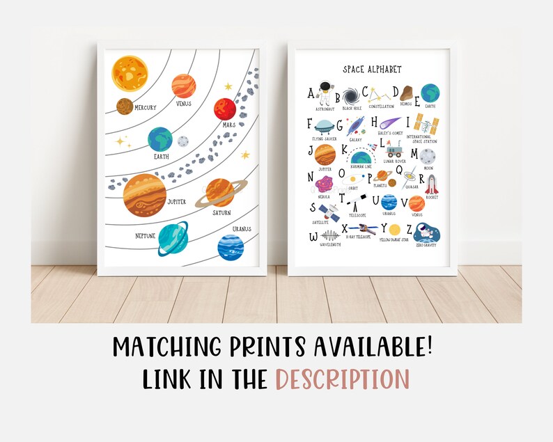 Space ABC Print Space Alphabet Learning Posters Montessori - Etsy