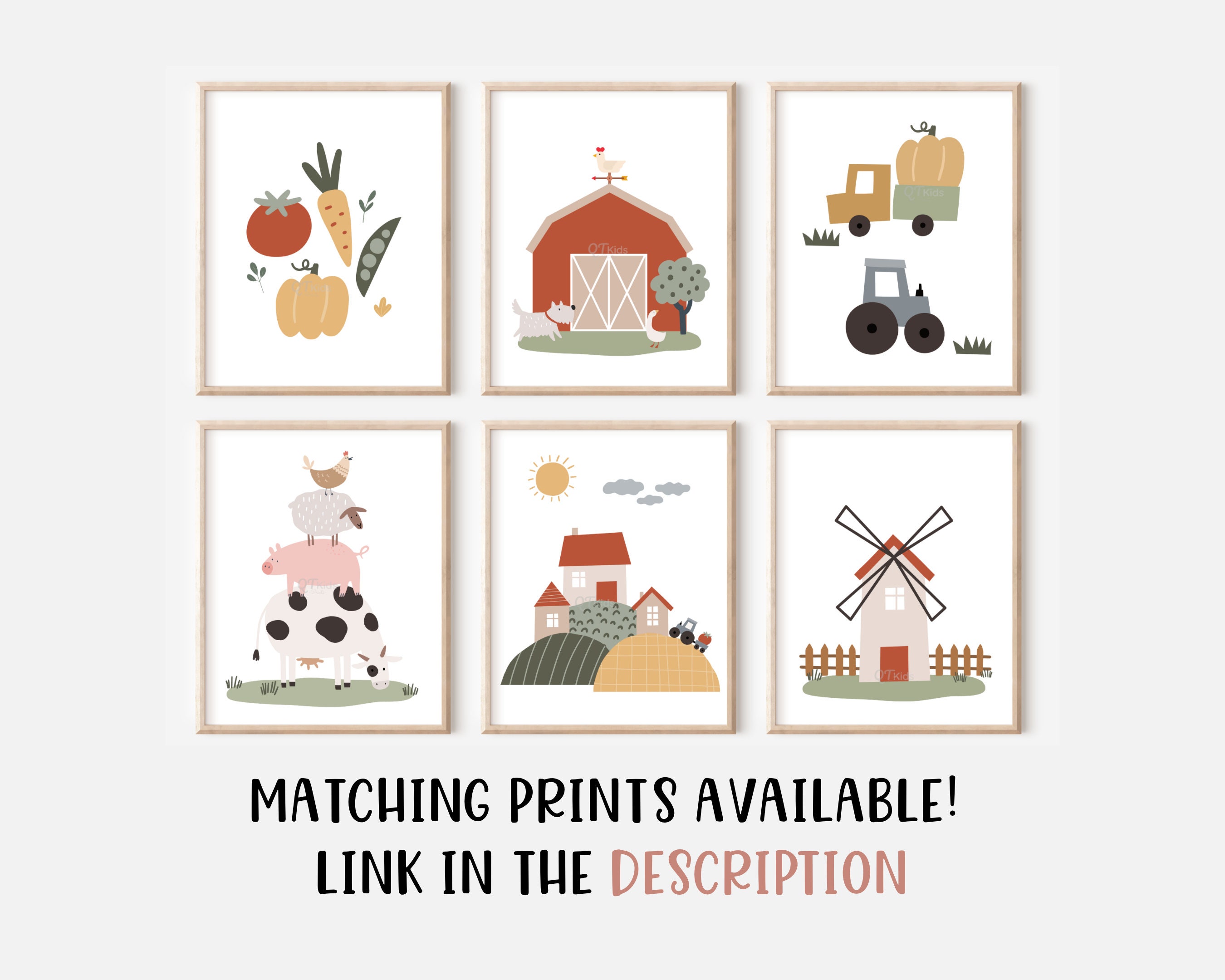 Farm Kids Room Printable Wall Art, Playroom Farm Decor, Farm Decor ...