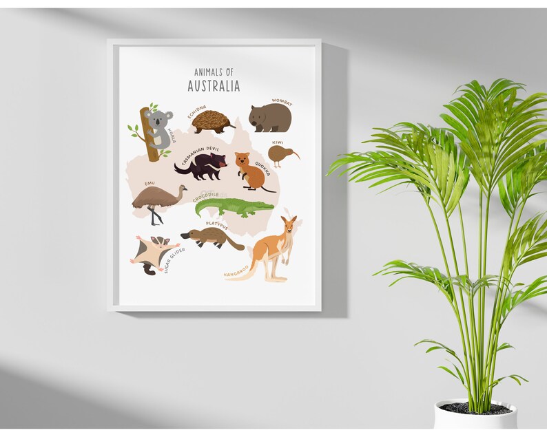 Animals of Australia, Educational Classroom Posters, Montessori Prints ...