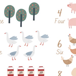 Farm Alphabet Numbers Prints, ABC Poster, Numbers 1-10, Pre-school ...