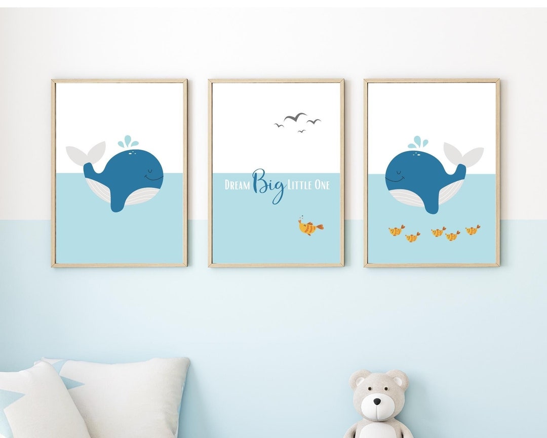 Whales Nursery Prints | Ocean Nursery Decor | Under the Sea Kids Rooms ...