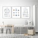 Alphabet Numbers Prints, Boy Playroom Wall Art, Watercolour ABC Shapes ...
